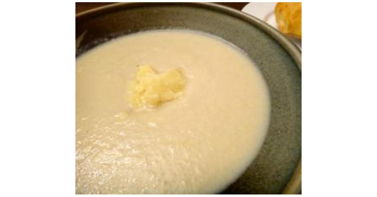 Rockpool’s Cream of Cauliflower Soup with Parmesan by guest. A ...